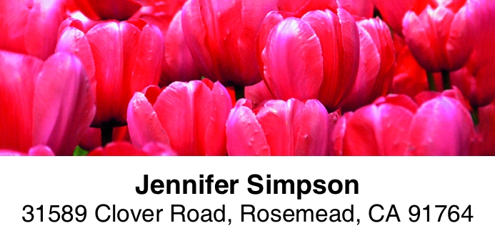 Spring Flowers 2-Line Address Label | Checkworks