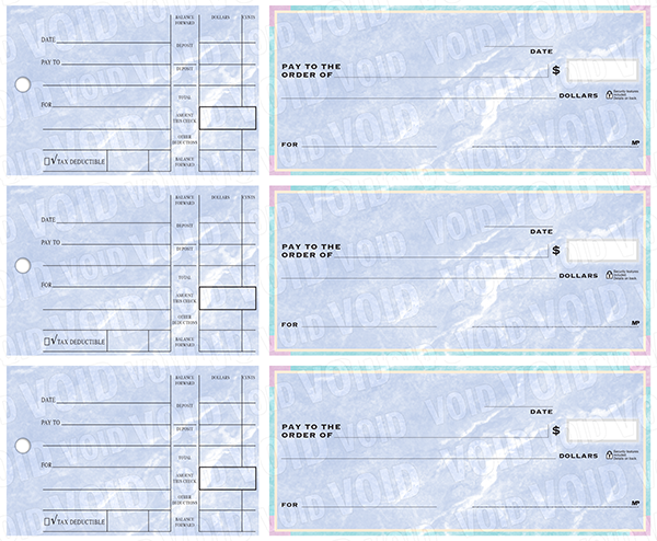 Desk Checks with Binder - 3 to a page - CheckWorks