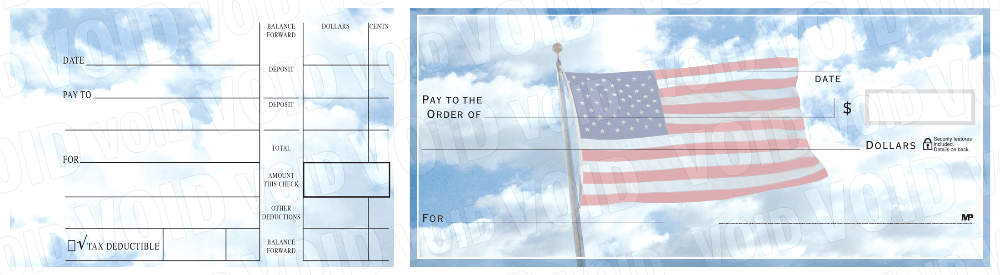 American Flag 3-Up Desk Checks | Checkworks