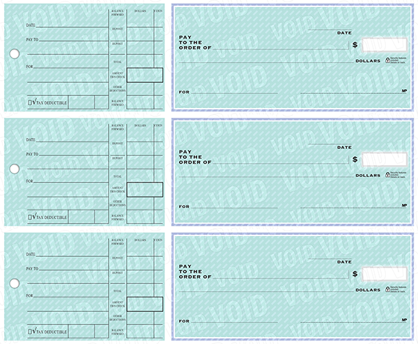 Desk Checks with Binder - 3 to a page - CheckWorks