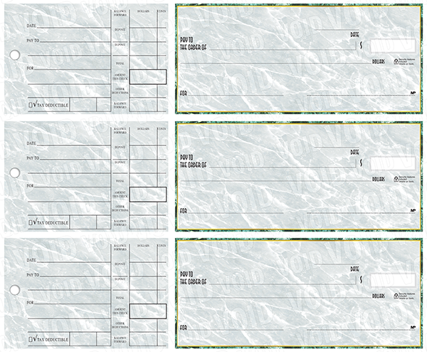 Desk Checks with Binder - 3 to a page - CheckWorks