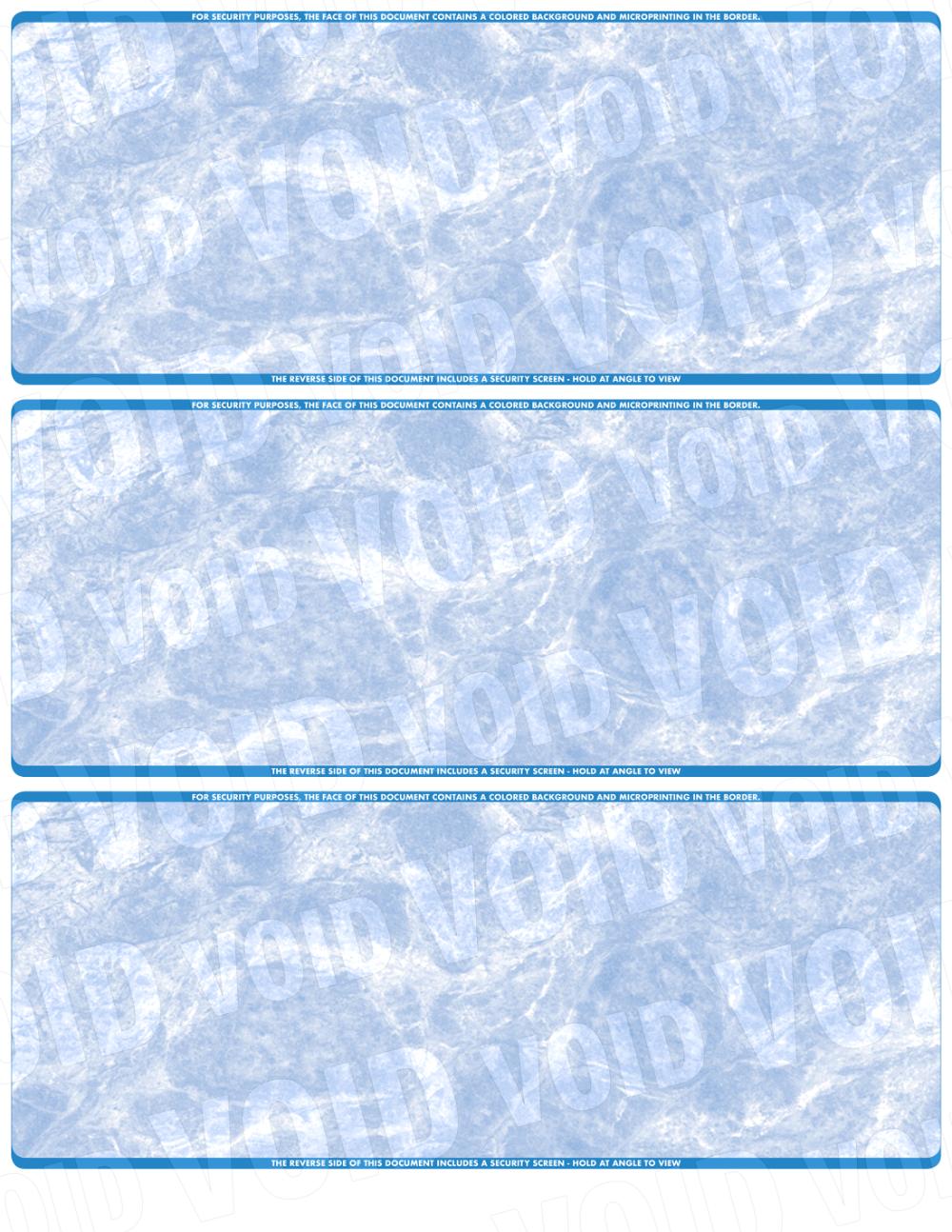 Marble Blue Laser Business Checks - 3-Up| Checkworks