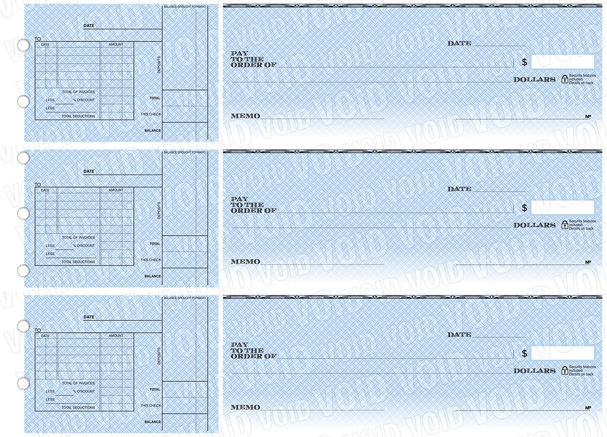 Business Safety Checks 3-on-a-Page w/ Deduction Stubs | CheckWorks