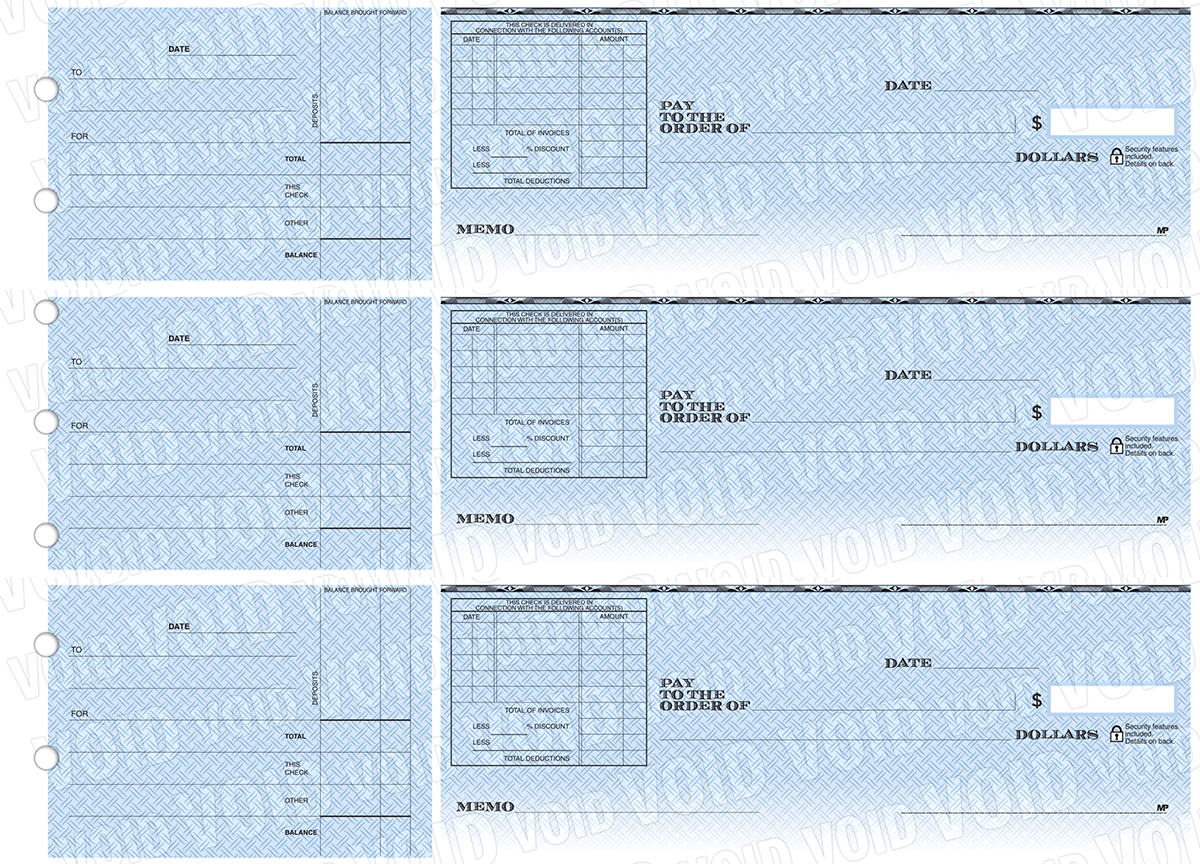 Business Safety Checks 3-on-a-Page w/ Record-Keeping Stubs | CheckWorks