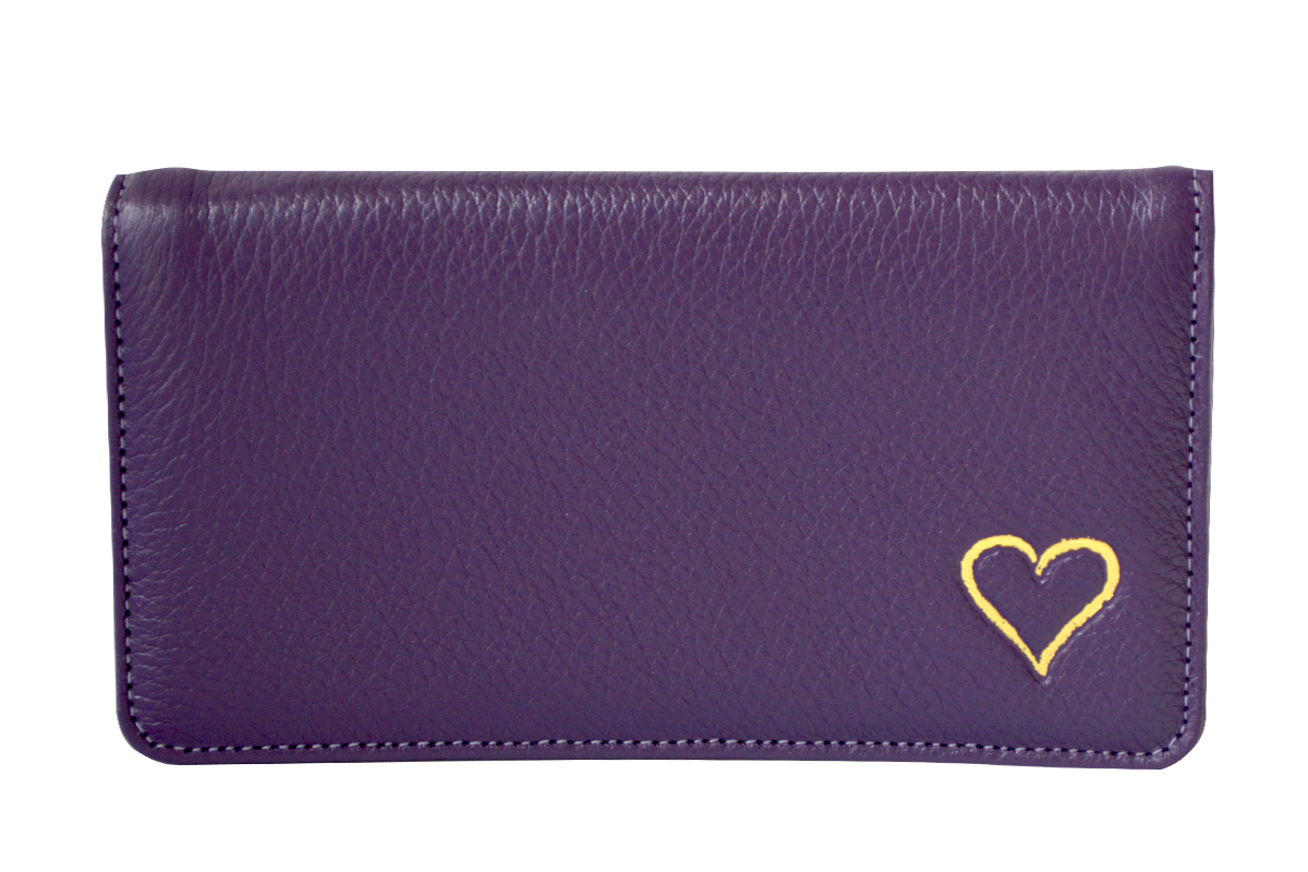 Purple Heart Leather Personal Checkbook Cover-á| CheckWorks