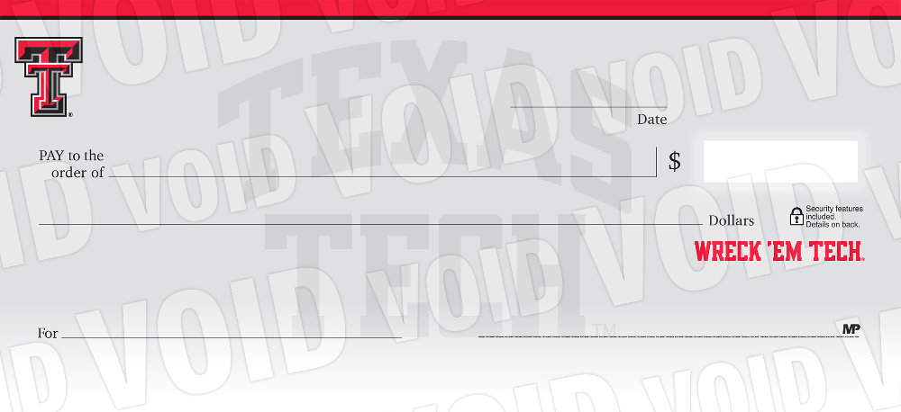 Texas Tech University Collegiate Checks | Checkworks