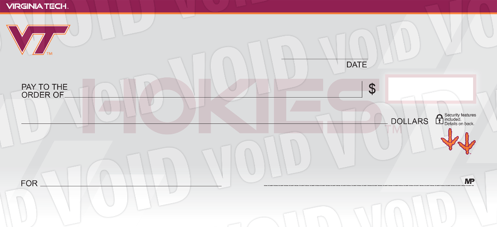 Virginia Polytechnic Institute and State University Collegiate Checks ...