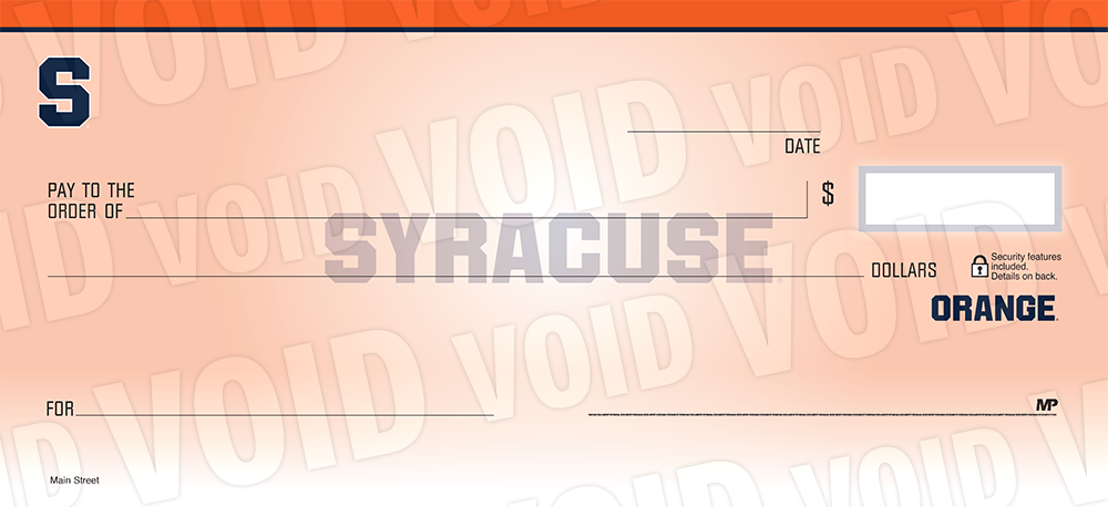 Syracuse University Collegiate Checks | Checkworks