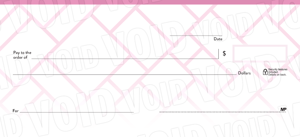 Pink Tiles Checks with Free Shipping | Checkworks