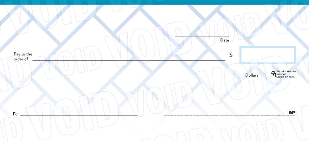 Teal Tiles Checks with Free Shipping | Checkworks