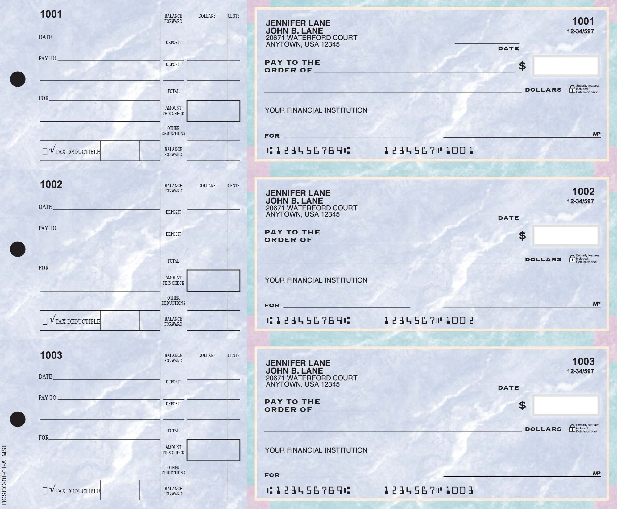 Corinthian 3-Up Desk Checks | Checkworks