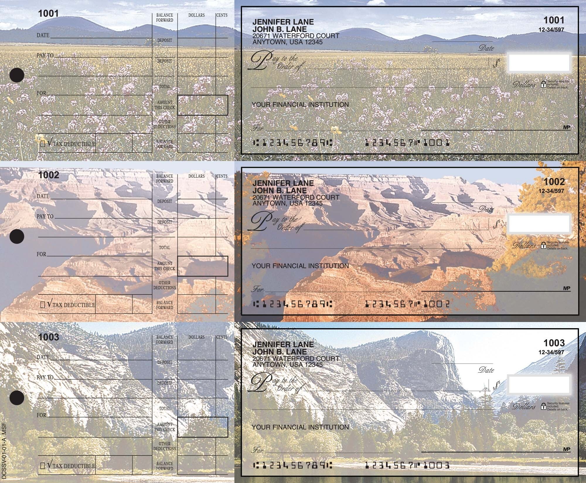 Scenic Vistas 3-Up Desk Checks | Checkworks