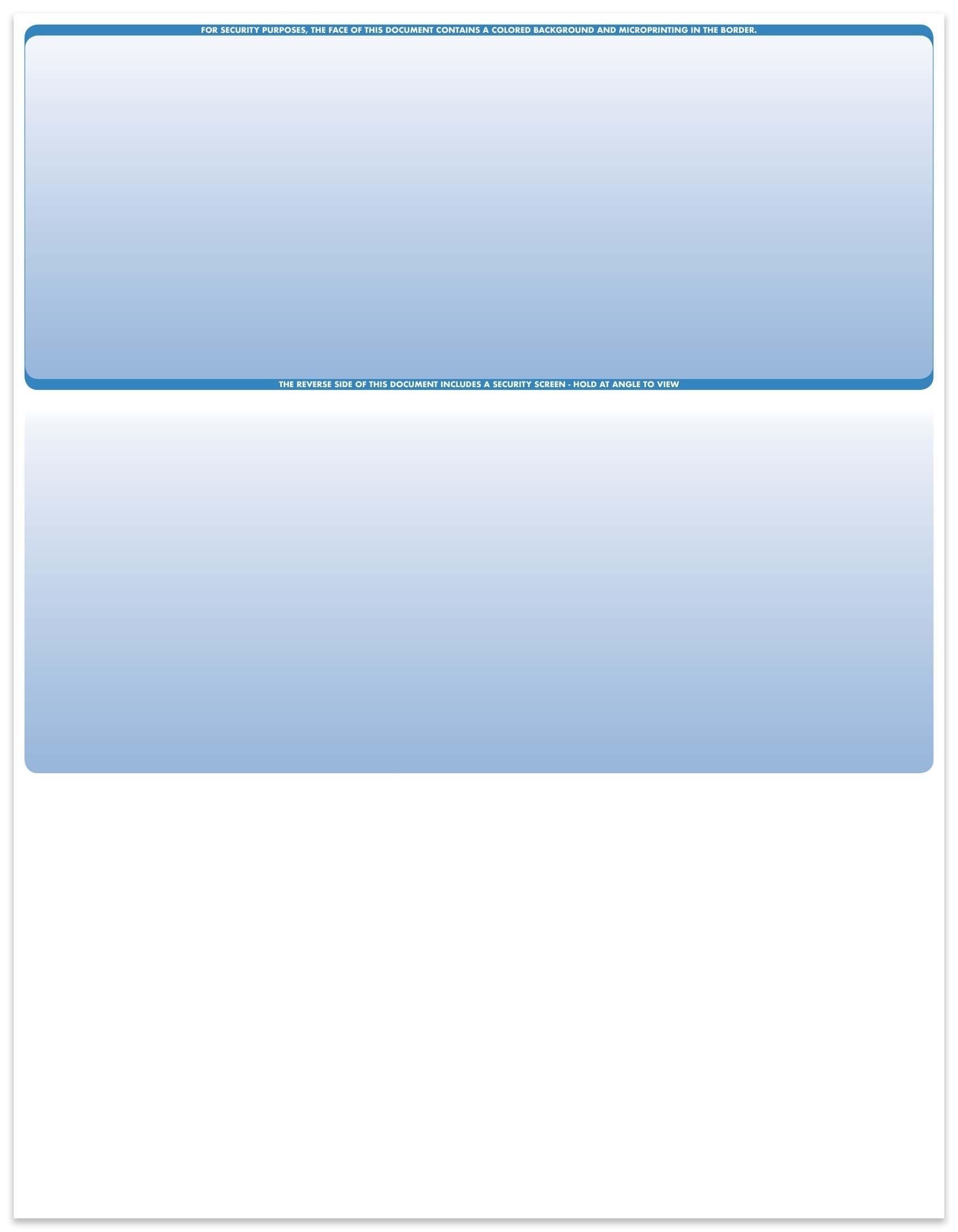 Gradient Reflex Blue Laser Business Checks - Top| Checkworks