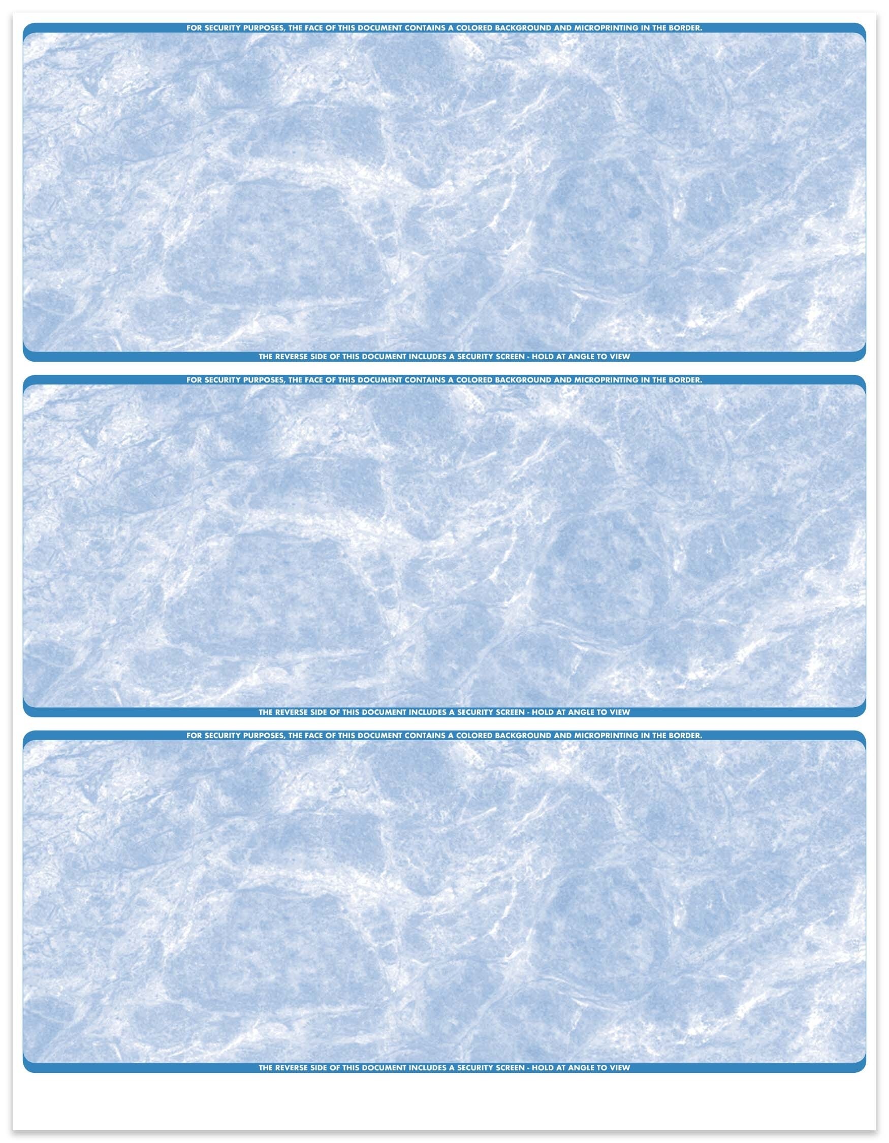 Marble Blue Laser Business Checks - 3-Up| Checkworks
