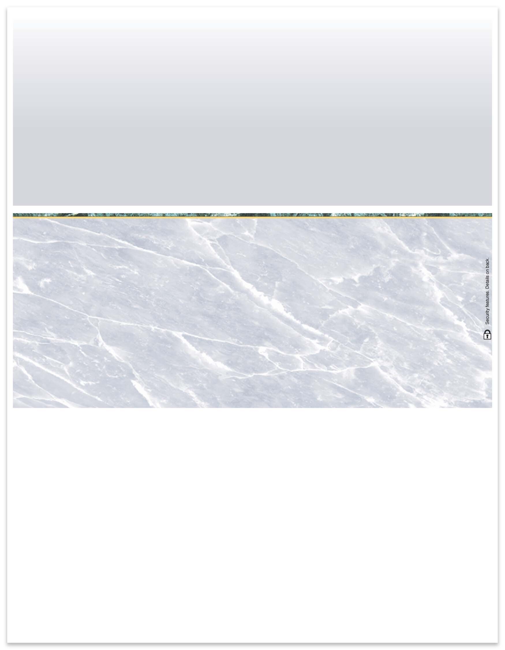 Wall Street Gray/Green Laser Business Checks - Center| Checkworks