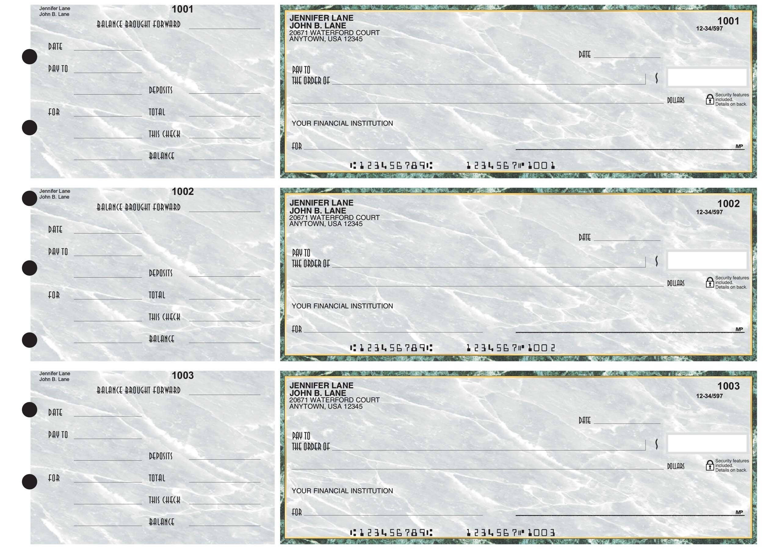 Wall Street - 3-on-a-Page Business Checks w/ General Purpose Stubs ...